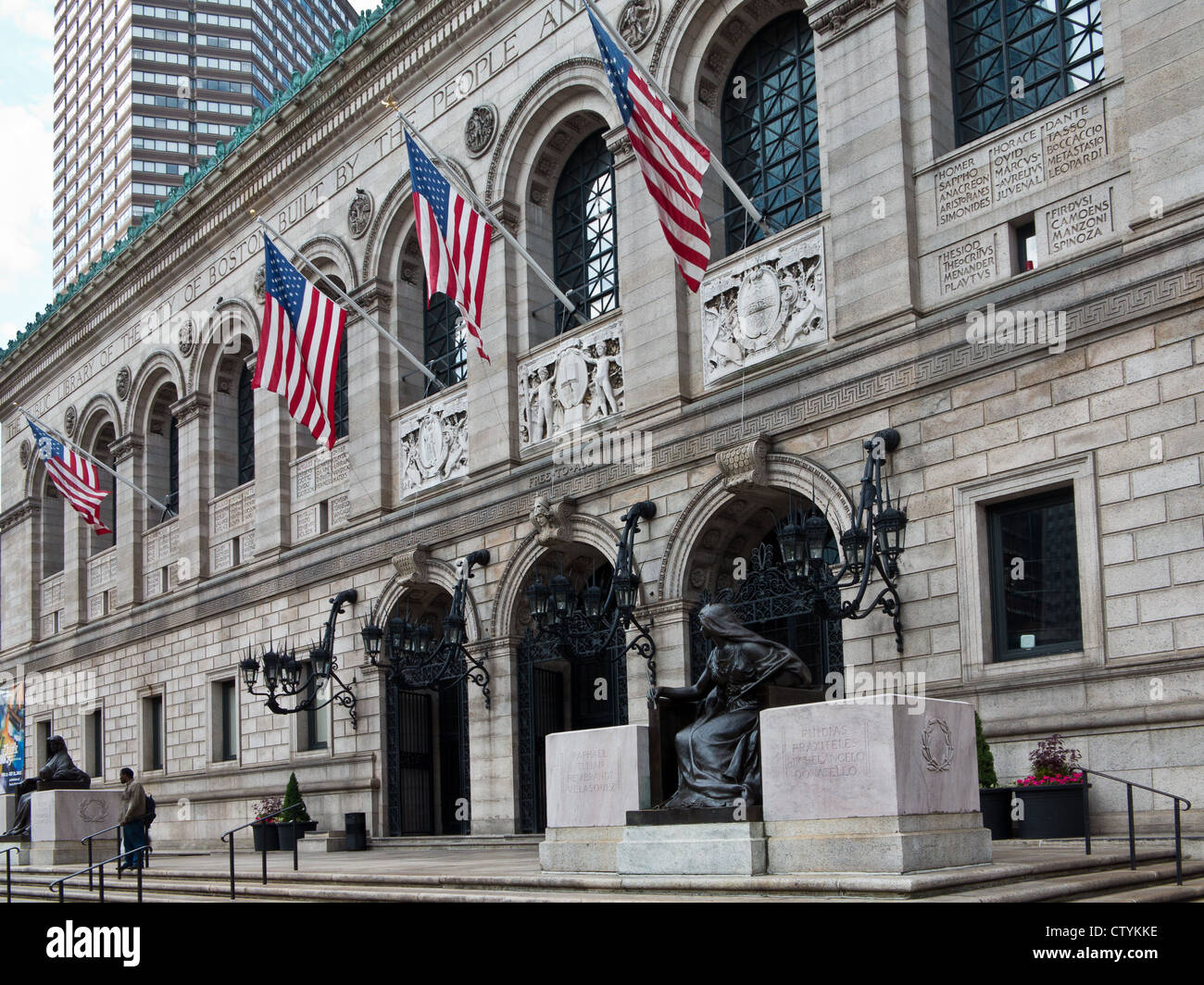 Boston public library facade hi-res stock photography and images - Alamy