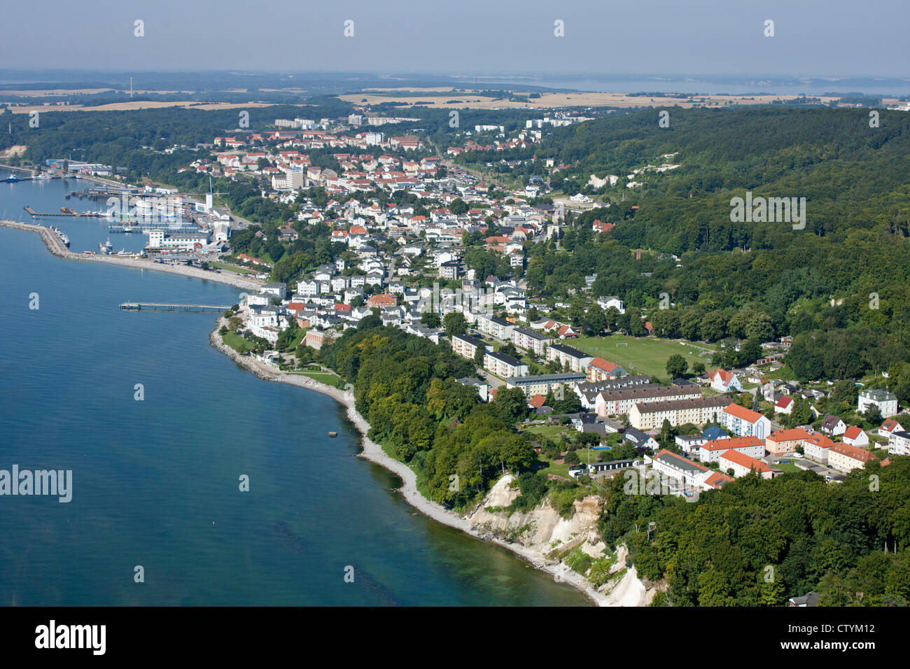 aerial photograph of Sassnitz, Ruegen Island, Mecklenburg-West ...