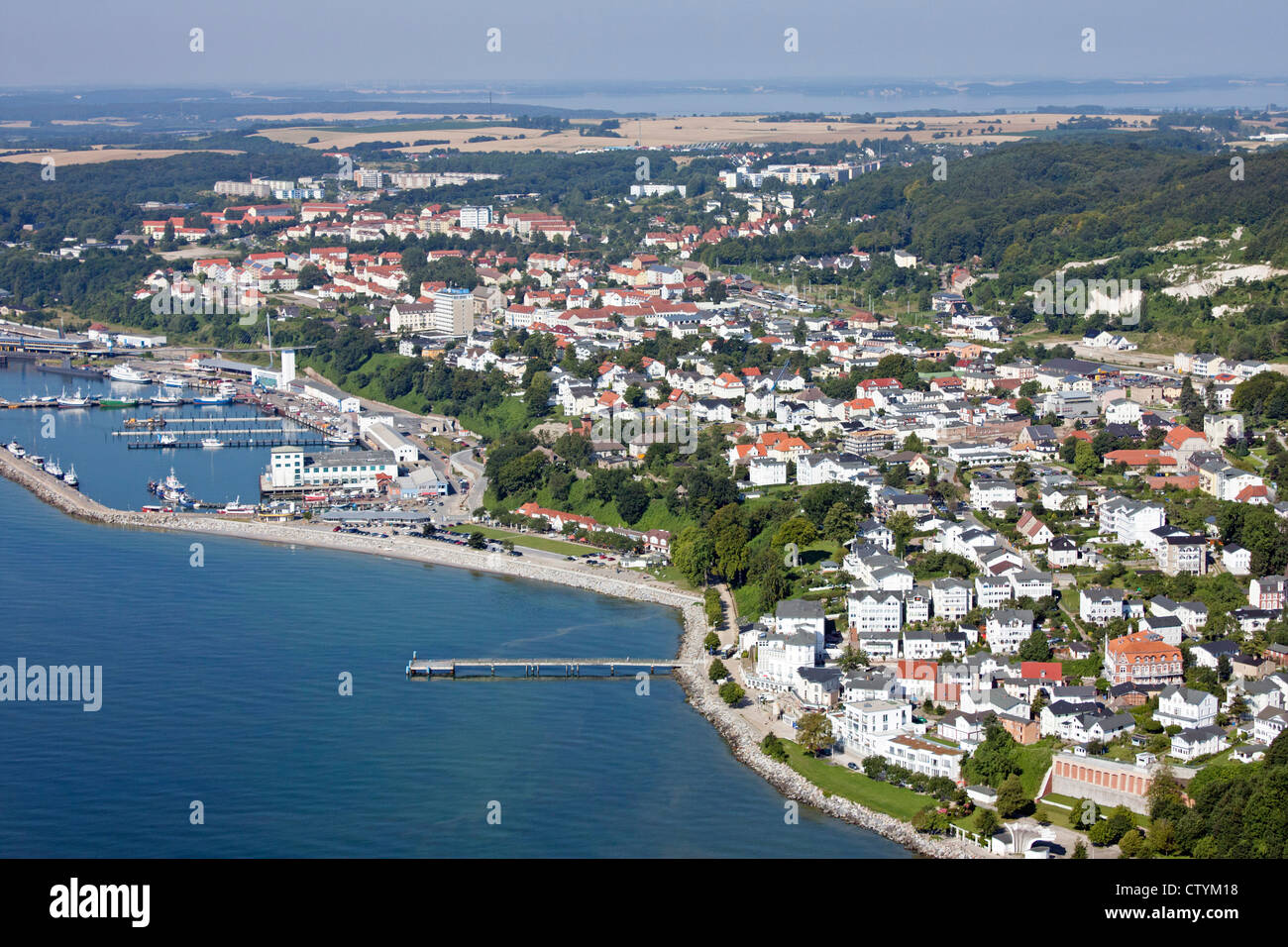 aerial photograph of Sassnitz, Ruegen Island, Mecklenburg-West ...