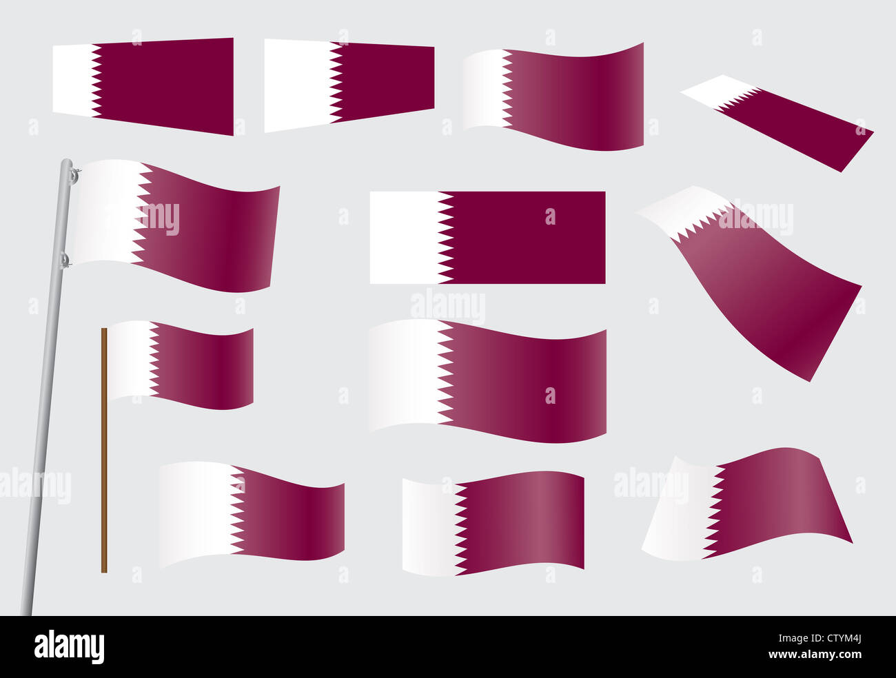 set of flags of Qatar illustration Stock Photo - Alamy