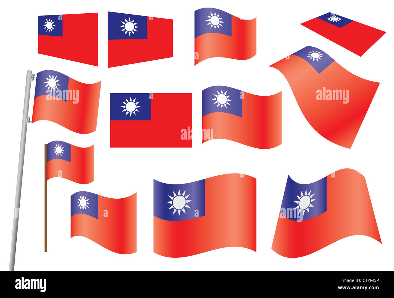 set of flags of Taiwan illustration Stock Photo - Alamy