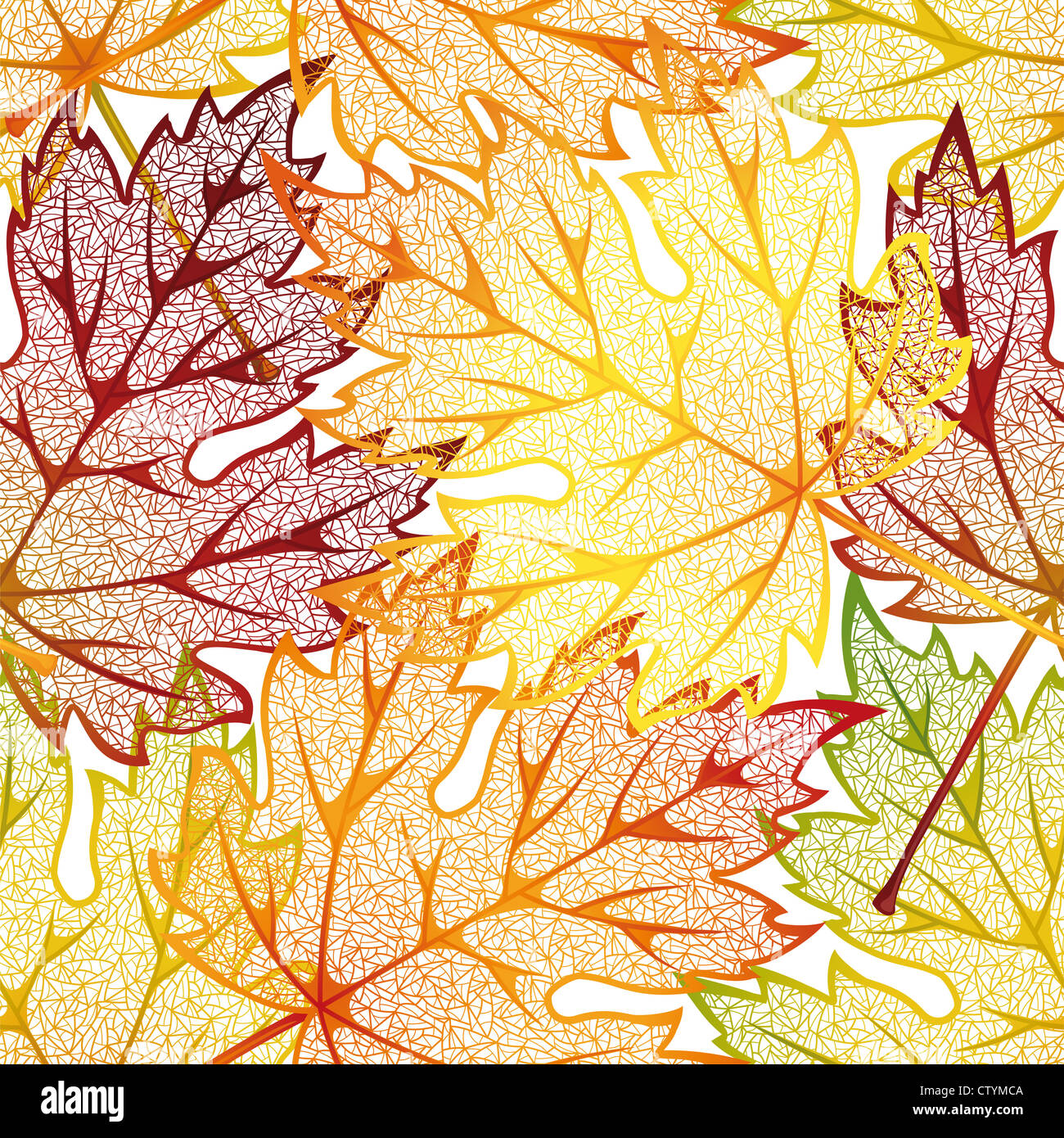 Seamless pattern from autumn leaves Stock Photo - Alamy