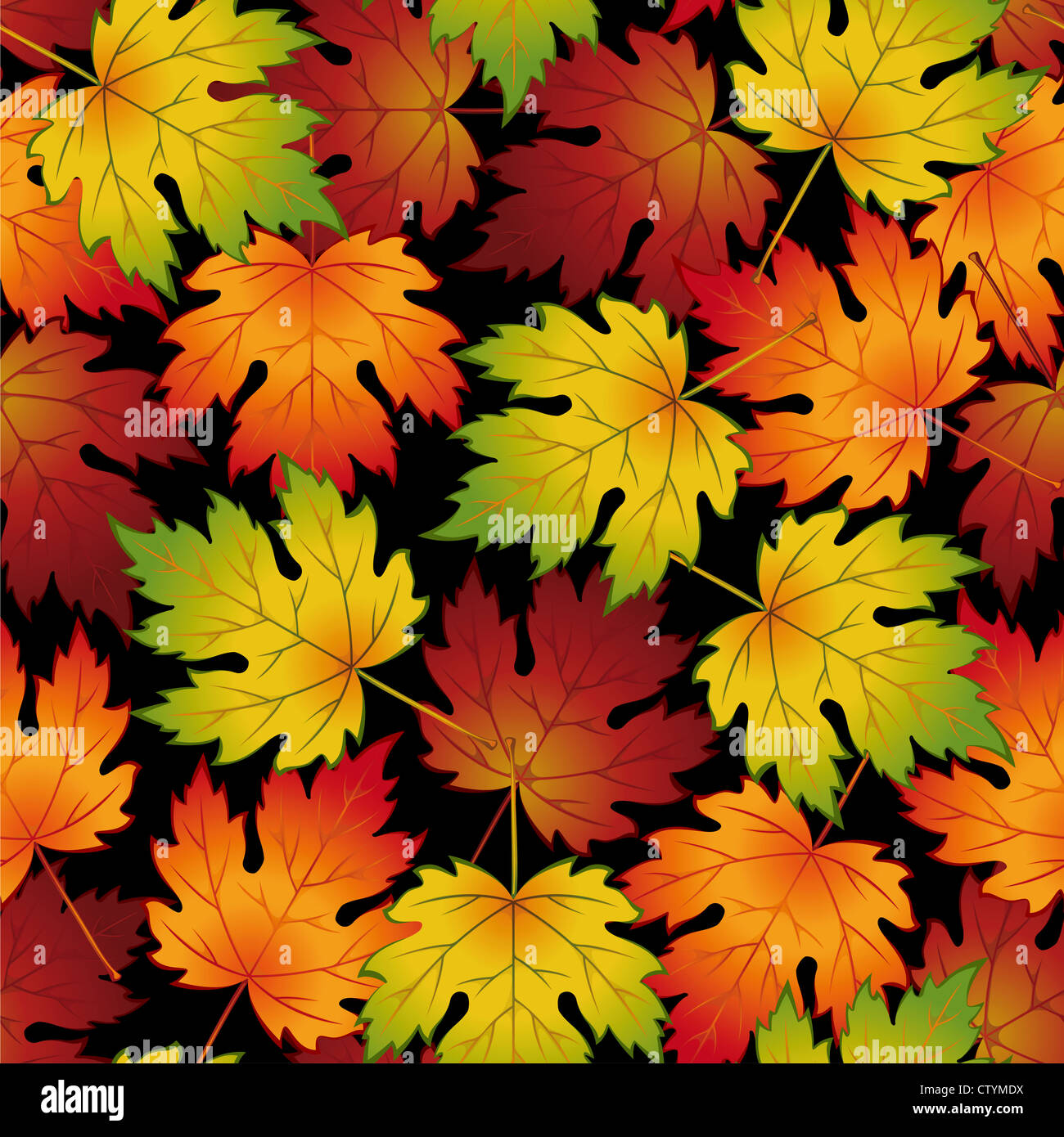 Seamless pattern from autumn leaves Stock Photo - Alamy