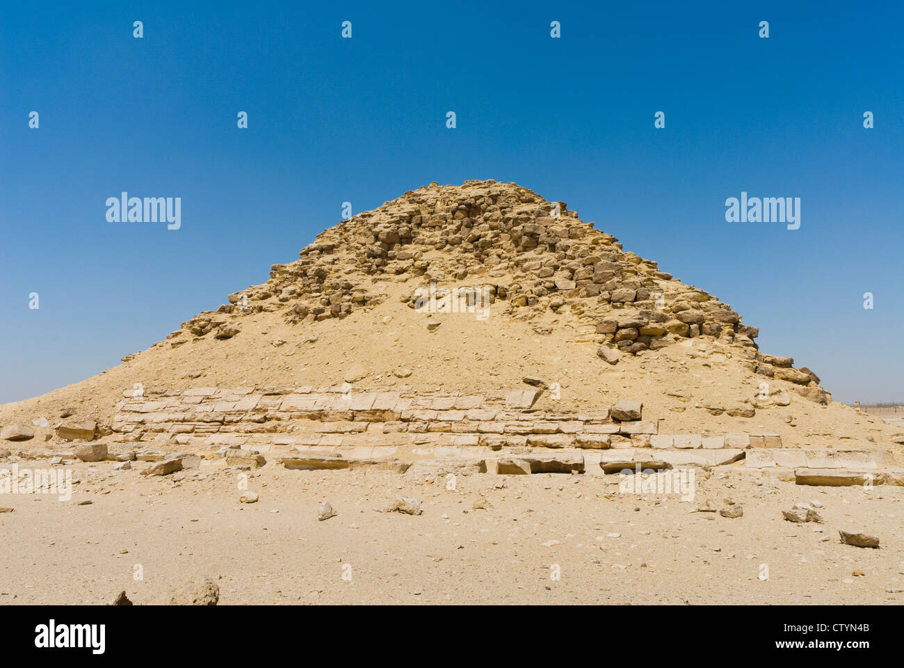 The Bent Pyramid built by Old Kingdom Pharaoh Snefru near Dashur ...