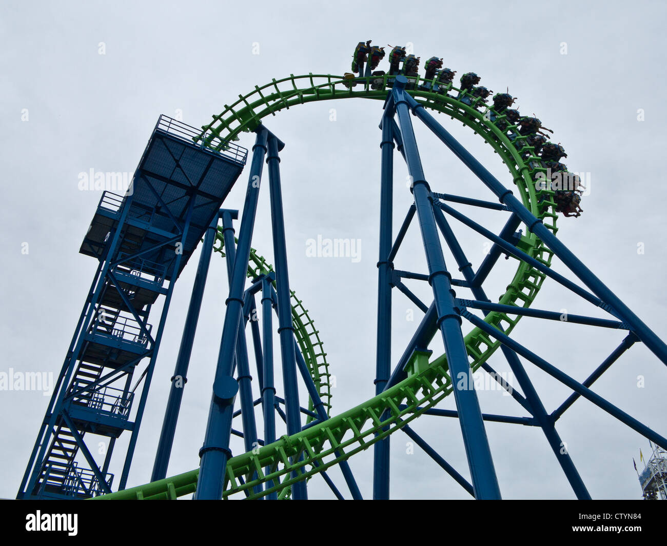 Roller coaster at Six Flags New England near Agawam, Massachusetts ...