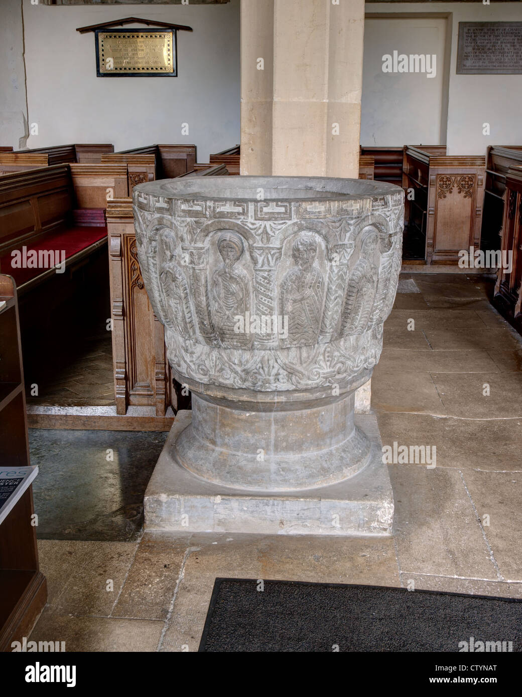 Font, St Peter's Church Rendcomb Gloucestershire Stock Photo - Alamy