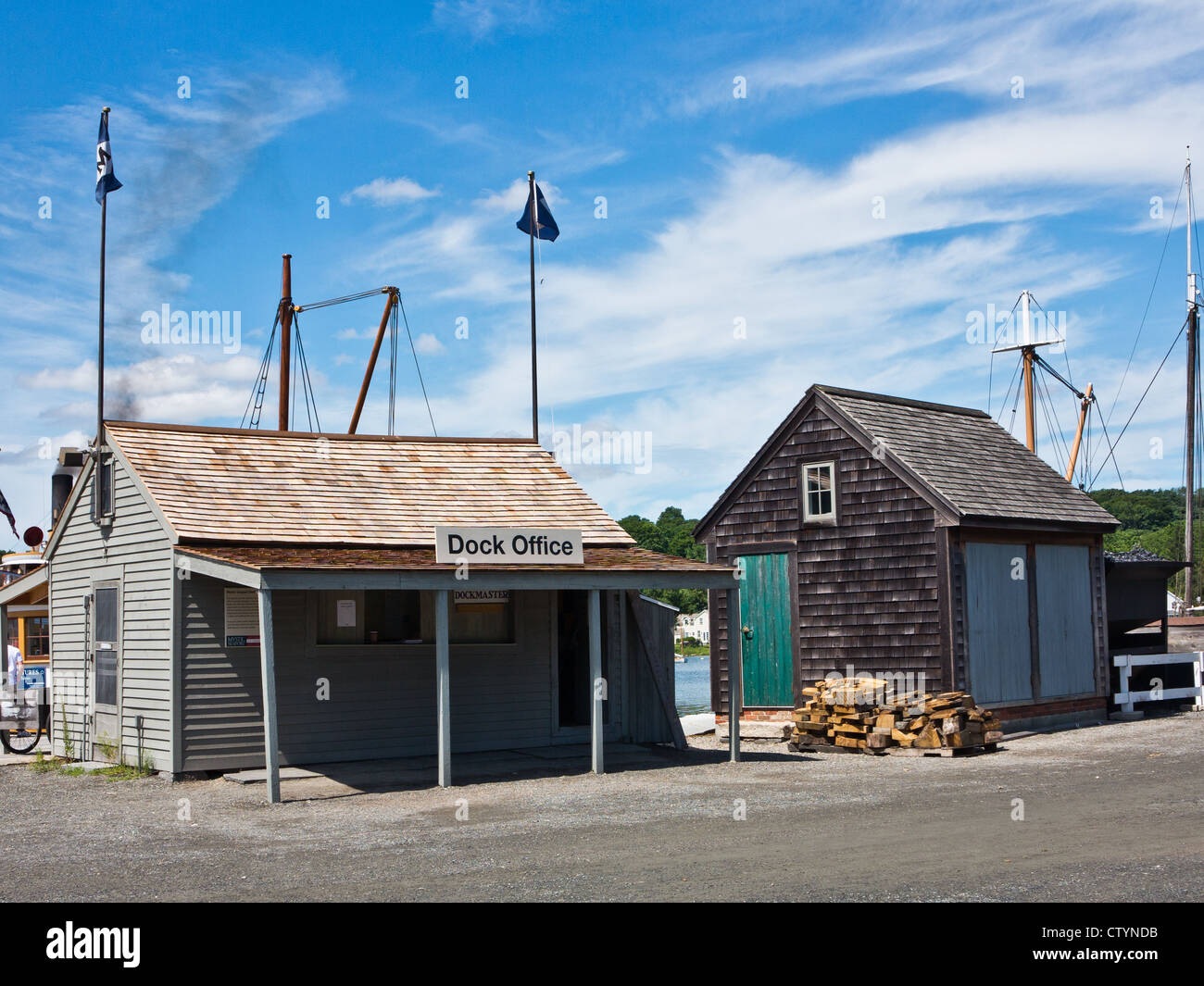 Preserved 19th century Mystic Seaport Dock Office. Mystic, Connecticut ...