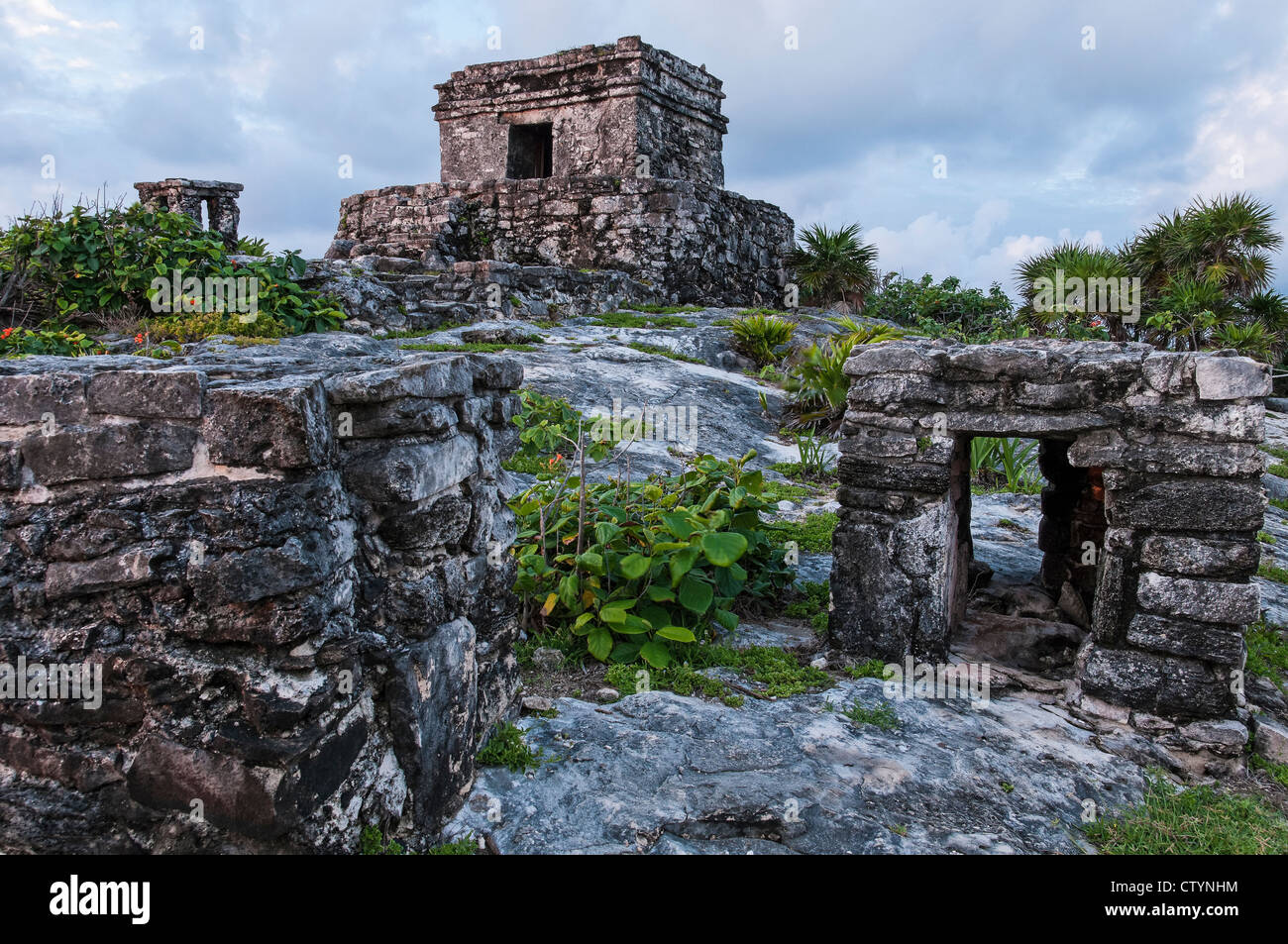 Templo del Dios Viento, Temple of the Wind, Tulum Maya archaeological ...