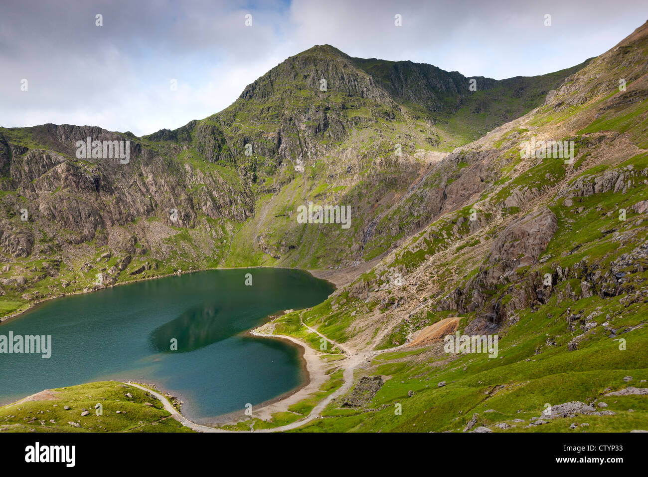 View from Pyg Track towards mount Snowdon, Snowdonia National Park ...