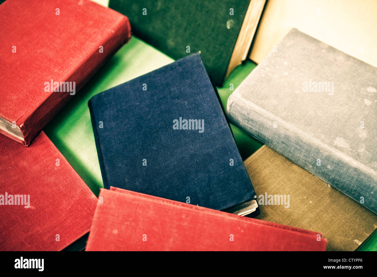 Heap of old books, close-up Stock Photo - Alamy