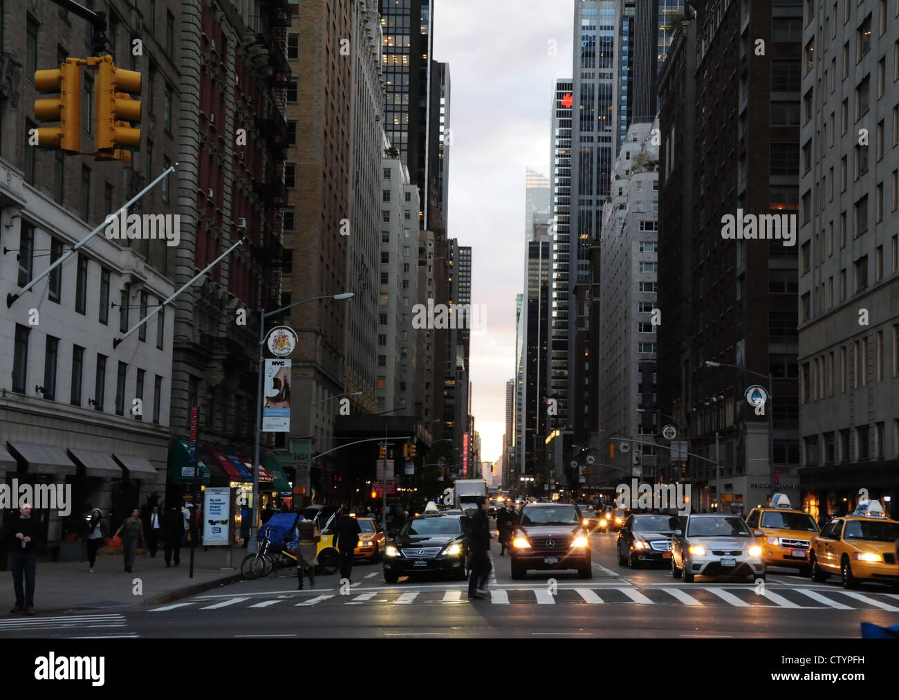 1 white pedestrian crossing 6th avenue centre foreground hi-res stock ...