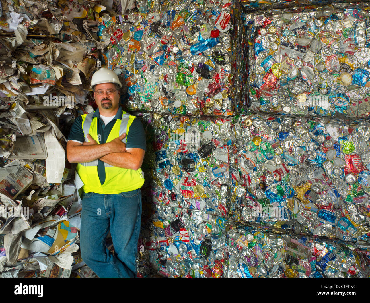 recycling plant manager portrait Stock Photo - Alamy