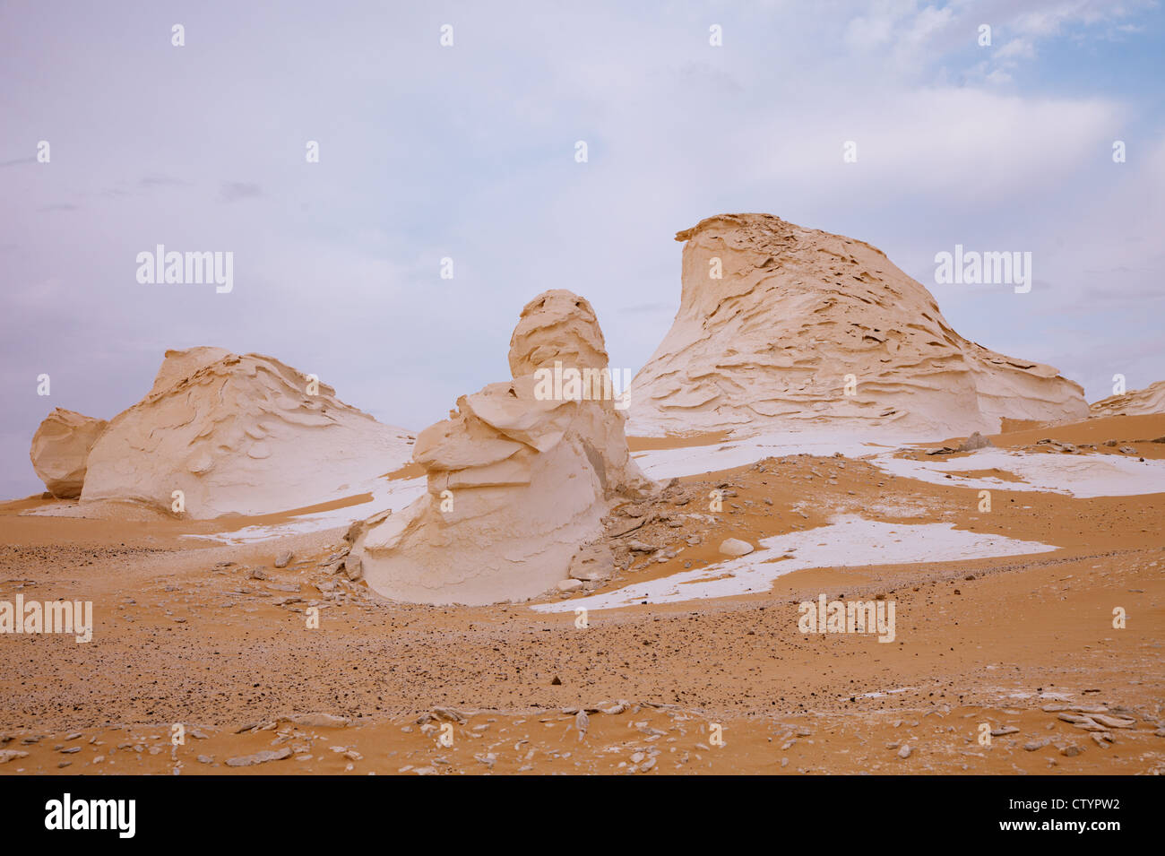 The limestone formation rocks in the White Desert, Egypt Stock Photo ...