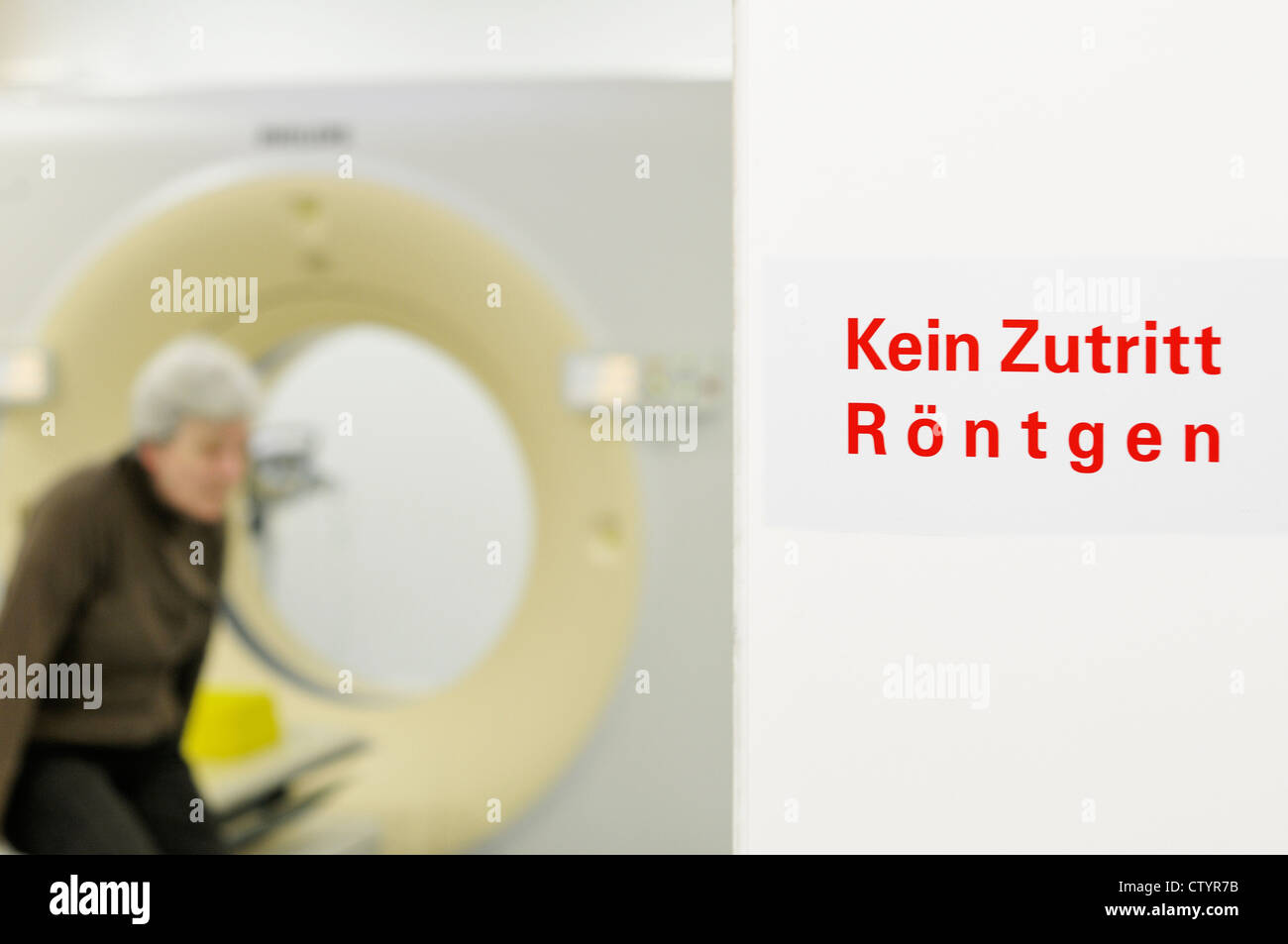 Elderly patient waiting for her MRI scan Stock Photo - Alamy