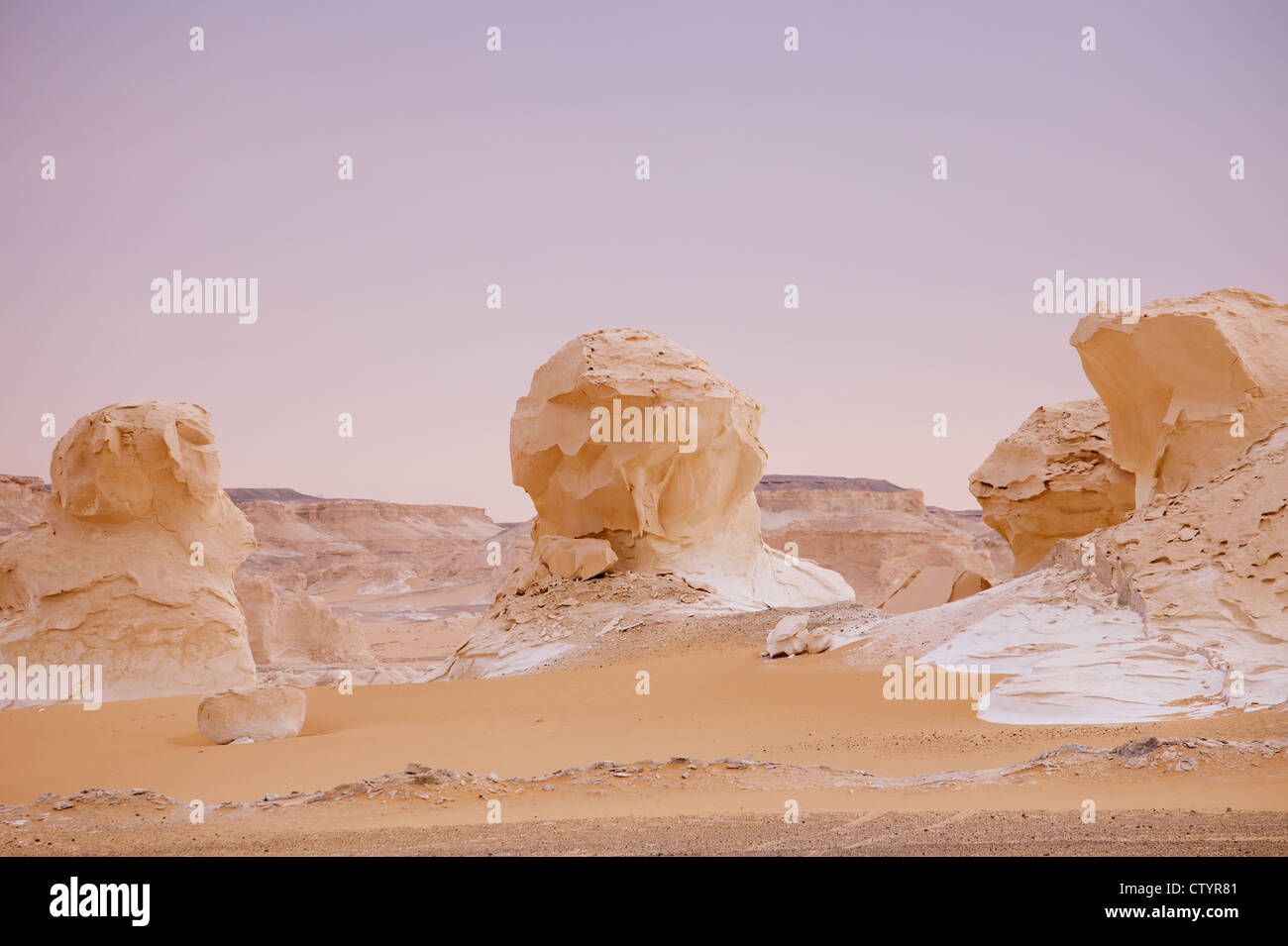 The limestone formation rocks in the White Desert, Egypt Stock Photo ...