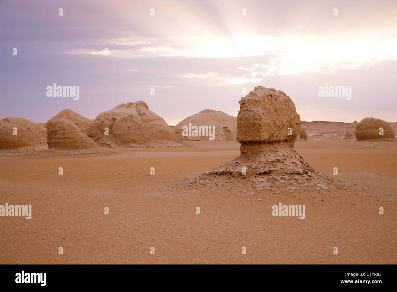 The limestone formation rocks in the White Desert, Egypt Stock Photo ...