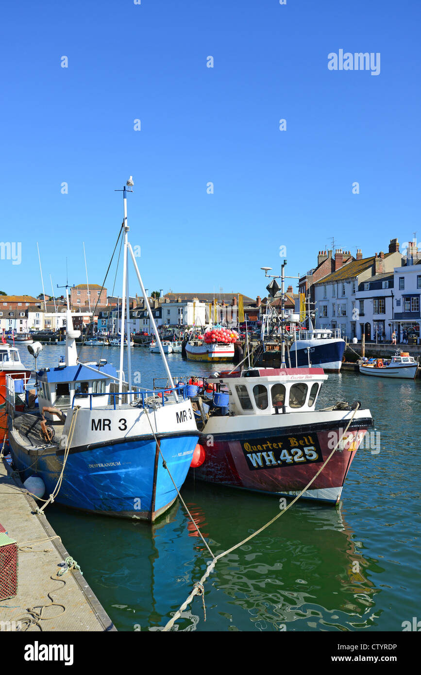 Fishing boats in Old Harbour, Weymouth, Dorset, England, United Kingdom ...