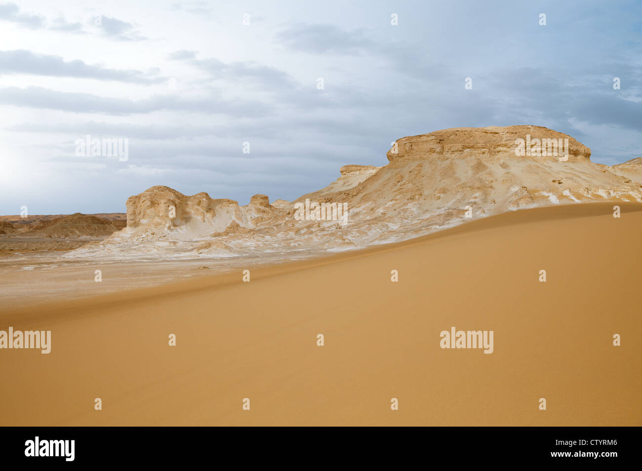 The limestone formation rocks in the White Desert, Egypt Stock Photo ...