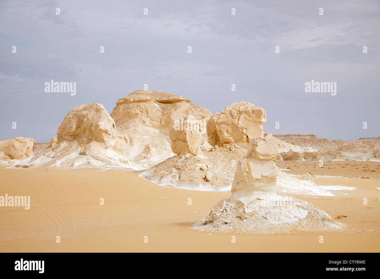 The limestone formation rocks in the Western White Desert, Egypt Stock ...