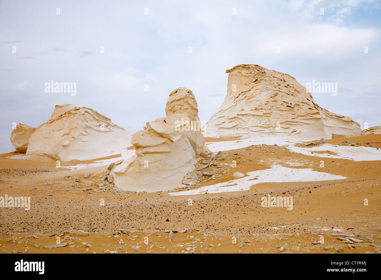 The limestone formation rocks in the Western White Desert, Egypt Stock ...