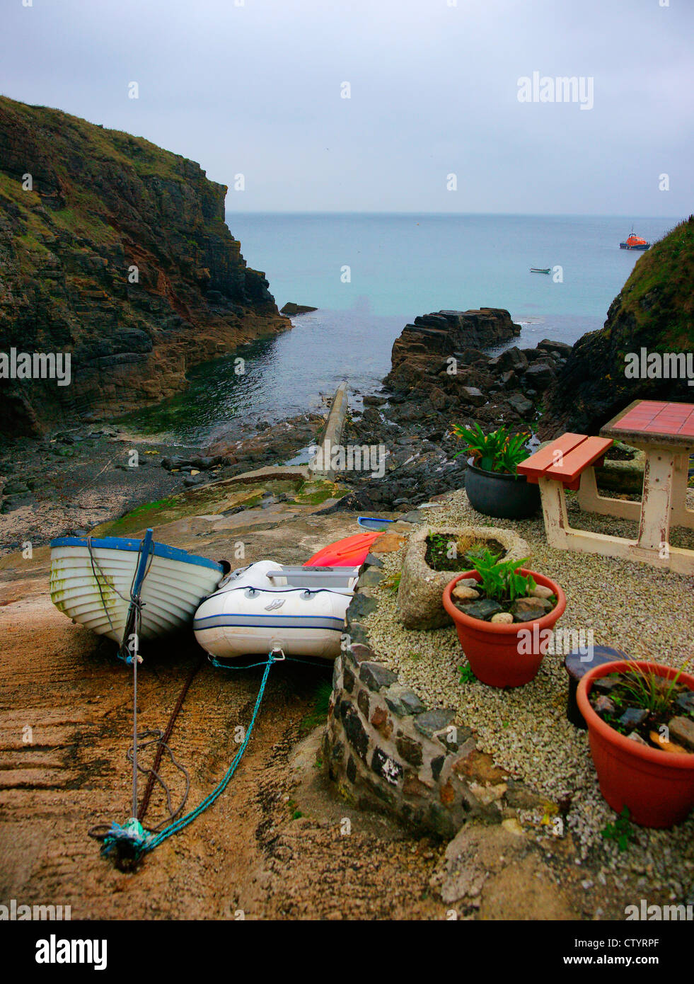 The old RNLI lifeboat slipway at the Lizard in Cornwall Stock Photo - Alamy