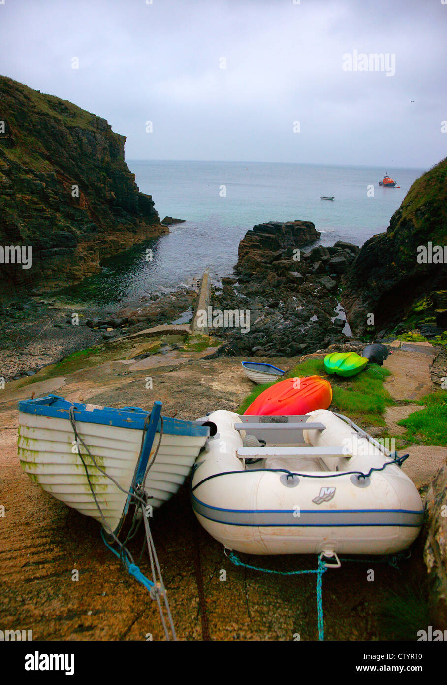 The old RNLI lifeboat slipway at the Lizard in Cornwall Stock Photo - Alamy