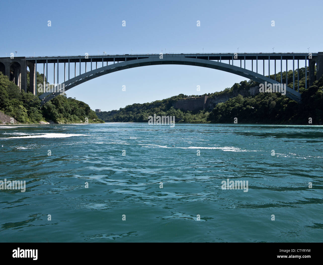 Rainbow Bridge, an international steel arch bridge across the Niagara ...