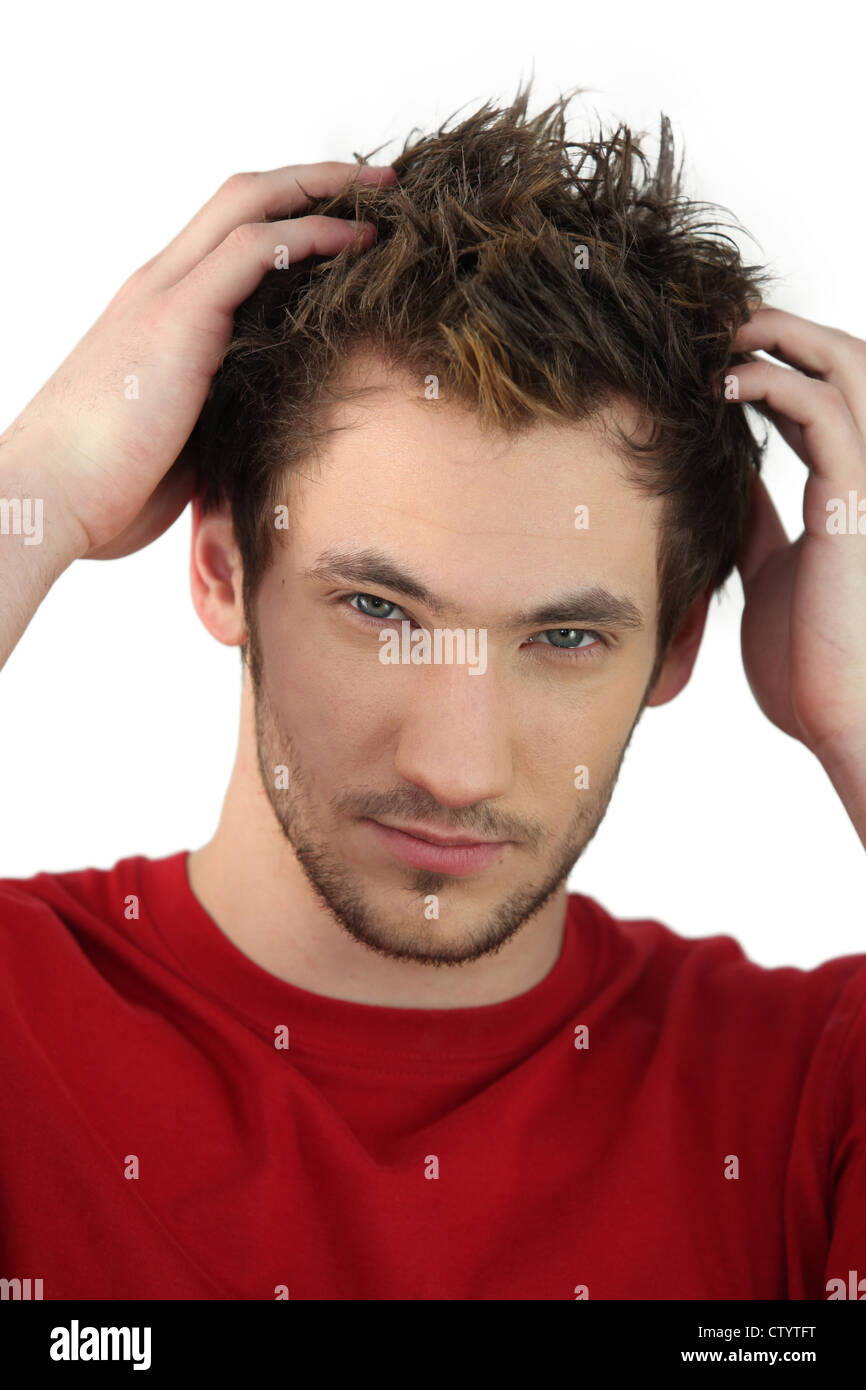 Man scratching his head Stock Photo - Alamy