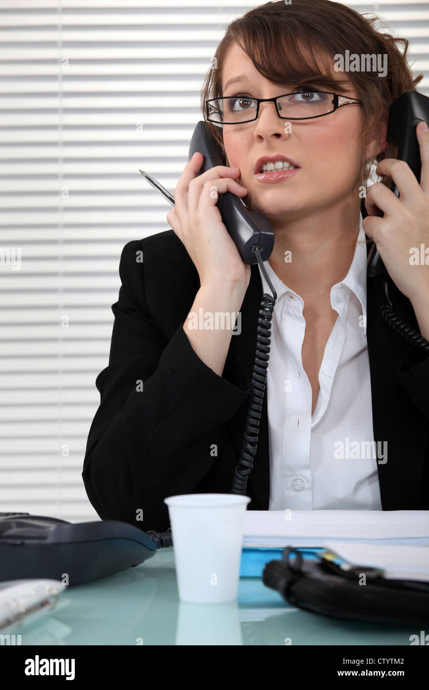 Secretary to the phone Stock Photo - Alamy