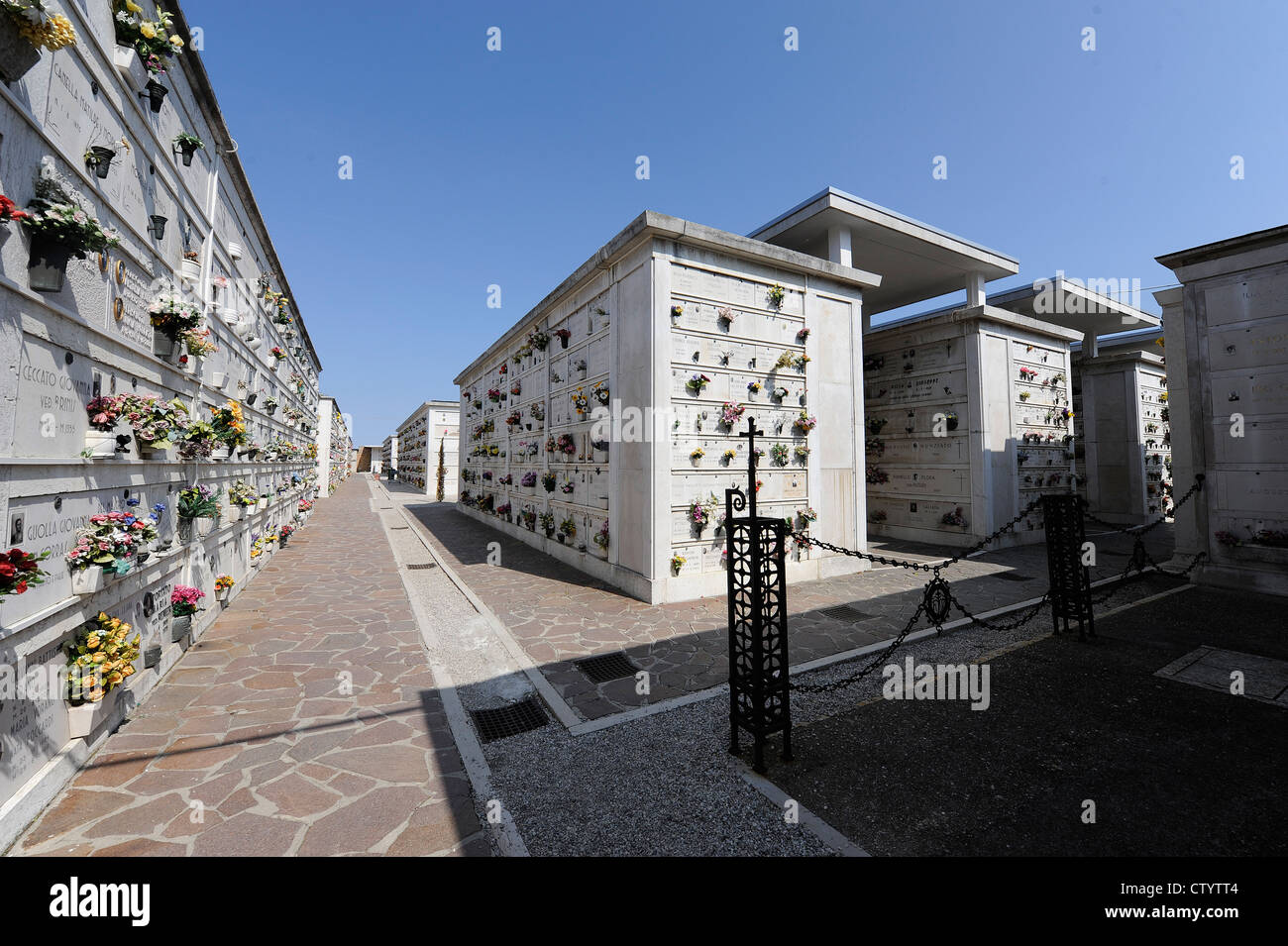 Cemetery island off Venice, Murano in Italy, Europe, where cremated ...