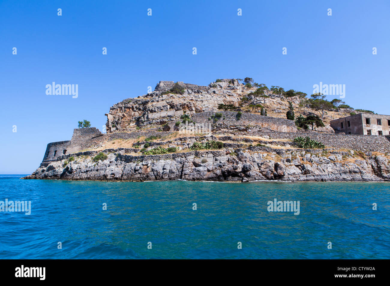 The island fortress of Spinalonga Stock Photo - Alamy