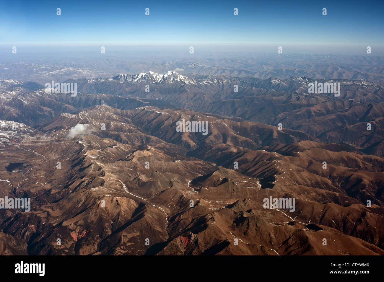 Aerial photography, Tibet, the Himalayan Hengduan Mountains Stock Photo ...