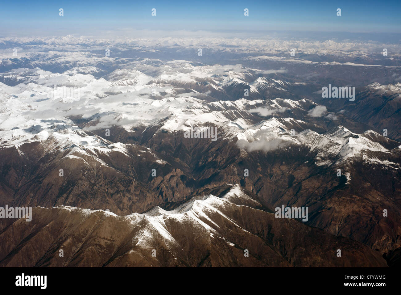 Aerial photography, Tibet, the Himalayan Hengduan Mountains Stock Photo ...