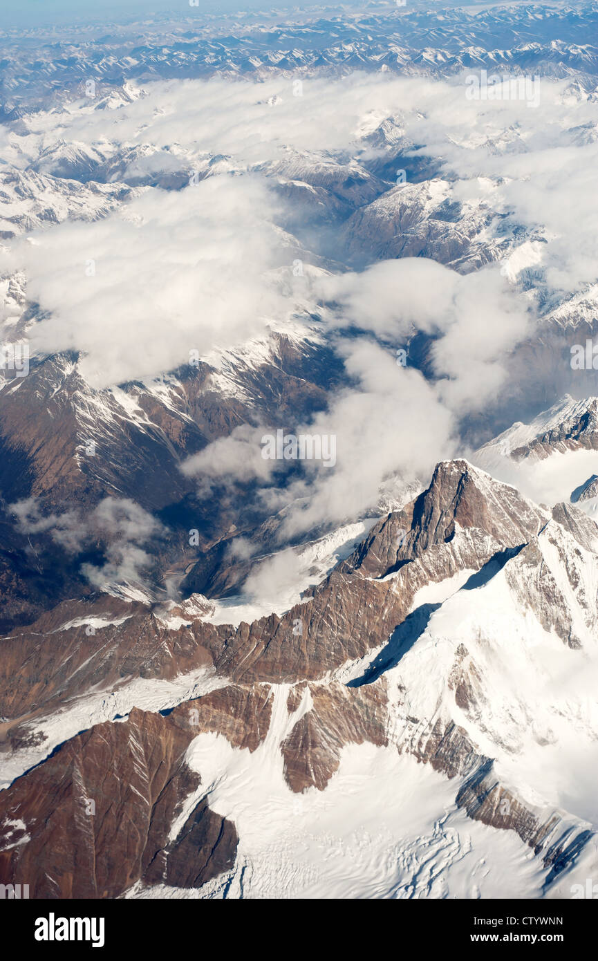 Bird's eye view on the plane, the Himalayas Stock Photo - Alamy