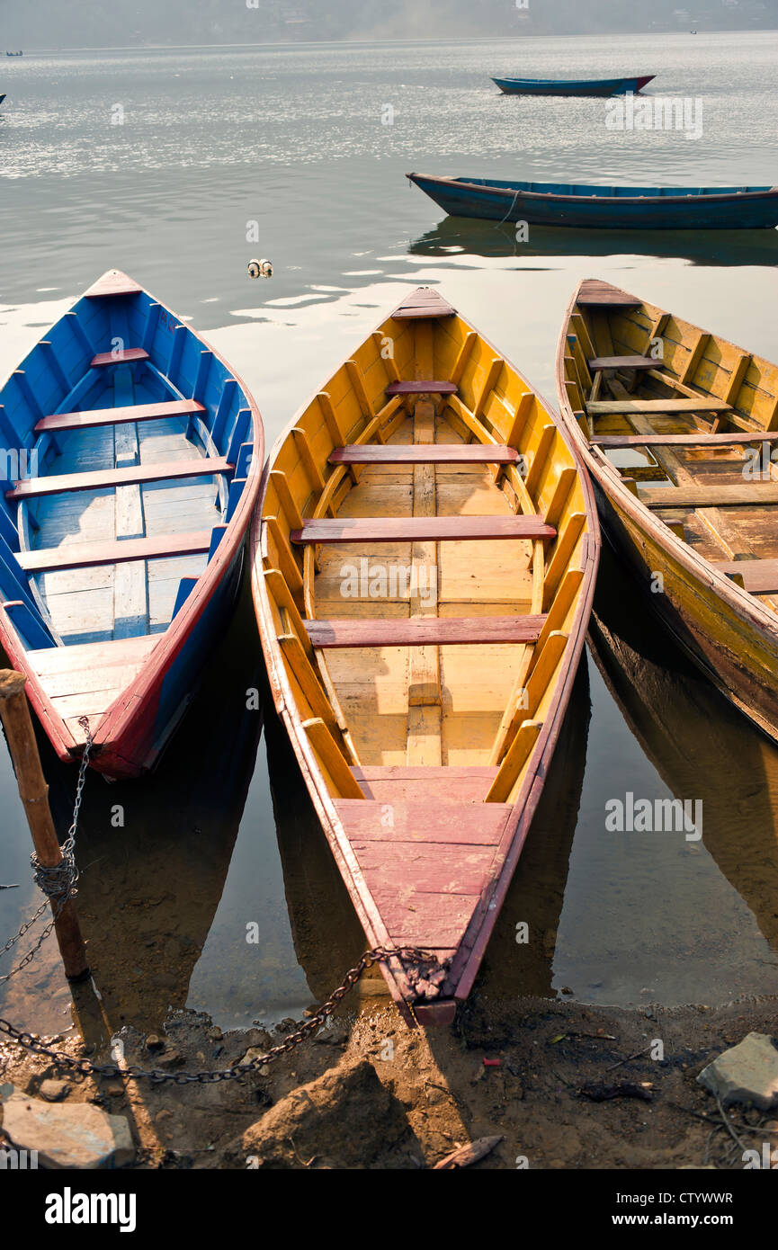 Nepal pokhara colored wooden boat hi-res stock photography and images ...