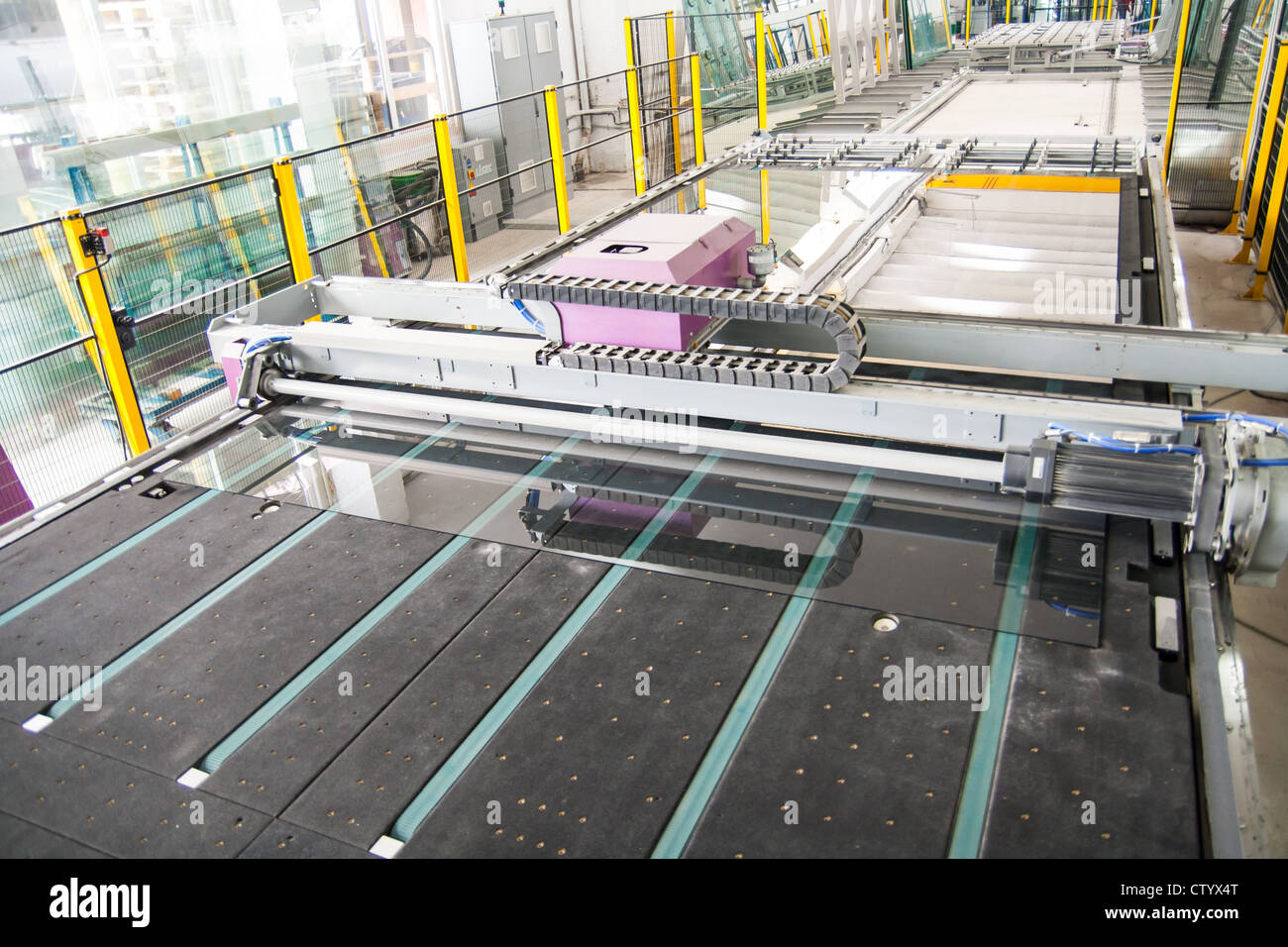 Interior of a glass window factory Stock Photo - Alamy