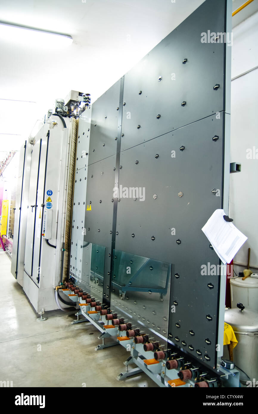 Interior of a glass window factory Stock Photo - Alamy