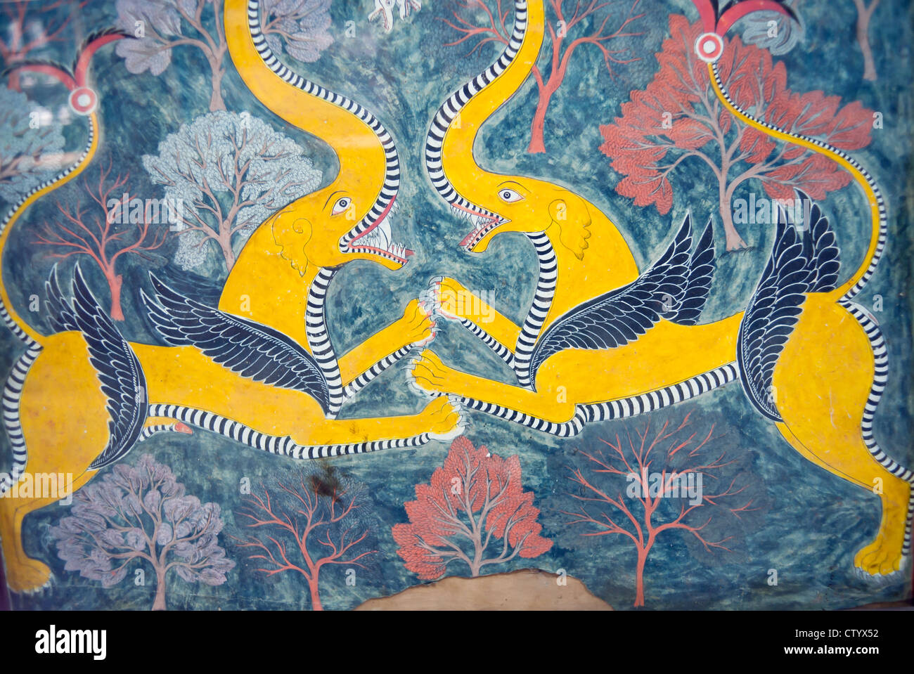 Nepal, the temple wall murals Stock Photo - Alamy