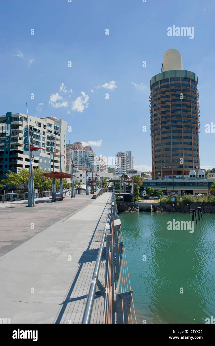 Looking from Victoria bridge, a pedestrian crossing of the Ross river ...