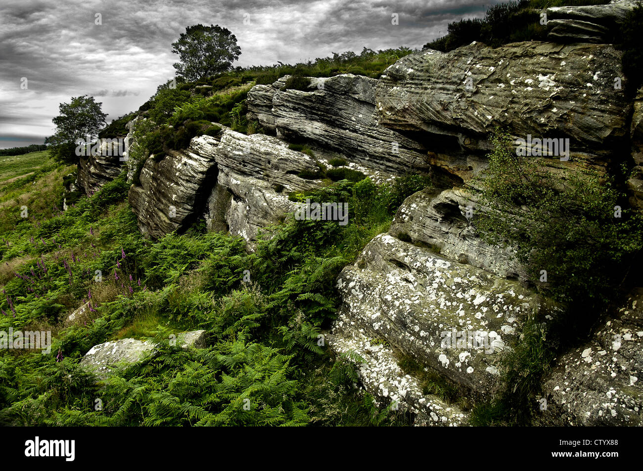Rocky outcrop HDR Stock Photo - Alamy
