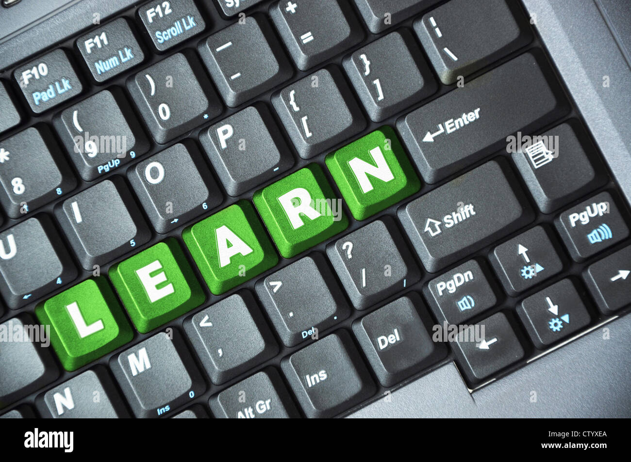 Learn on keyboard Stock Photo - Alamy
