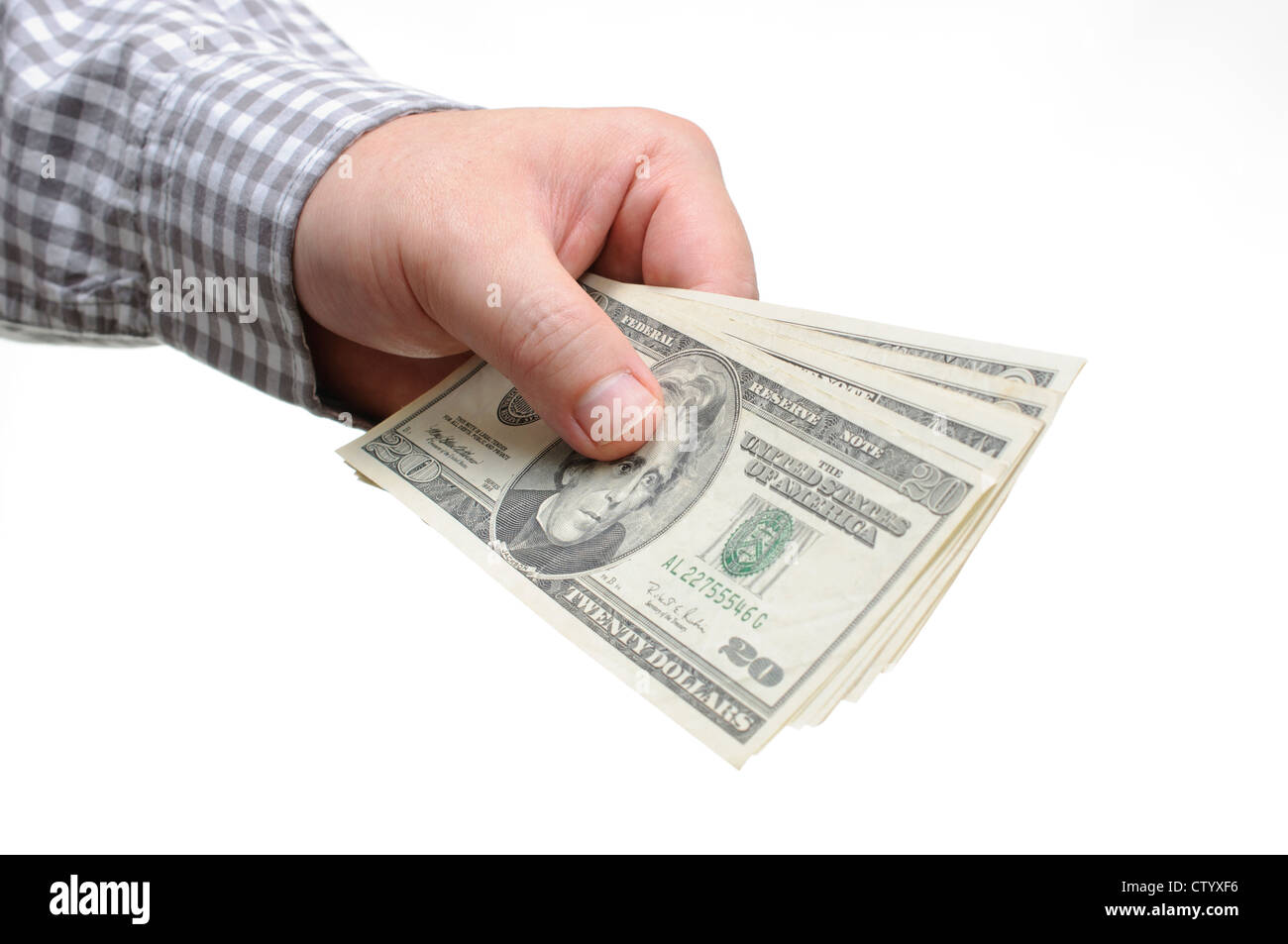 Hand holding twenty dollar bill hi-res stock photography and images - Alamy