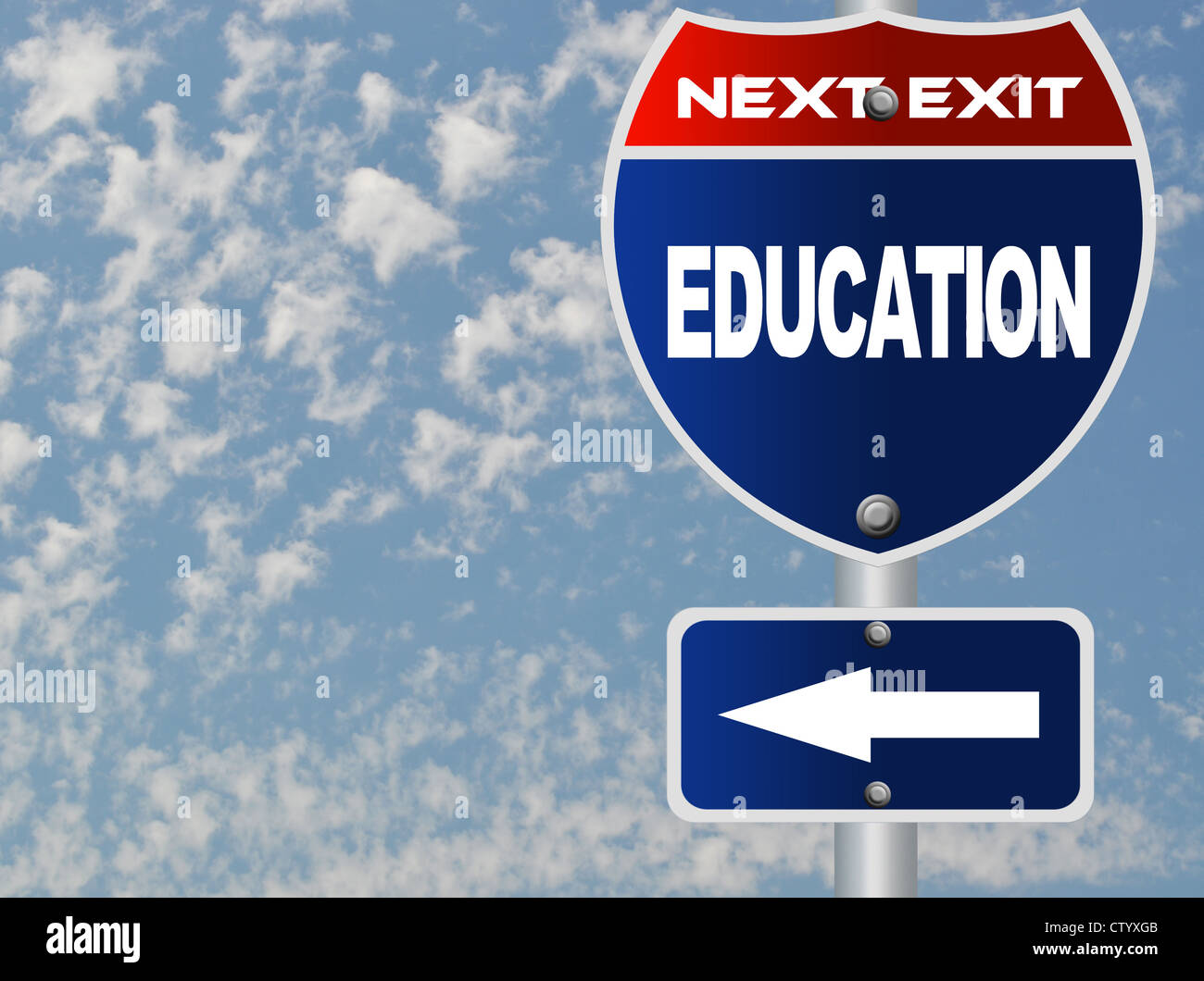 Education road sign Stock Photo - Alamy