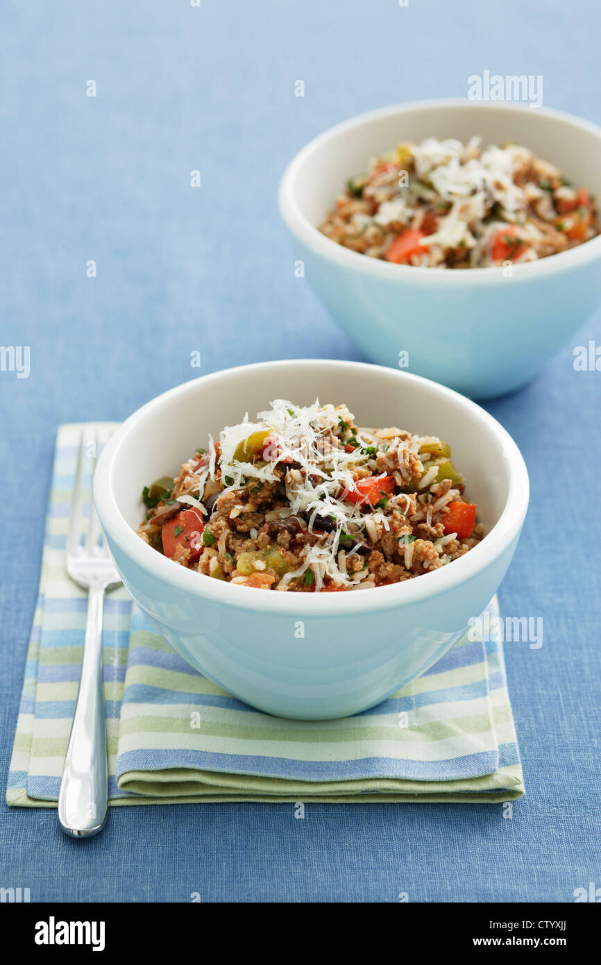 Bowl of beef with rice Stock Photo - Alamy