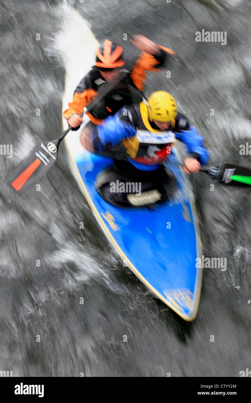 Canoeing/Kayaking at Yair Bridge in the Scottish Borders Stock Photo ...