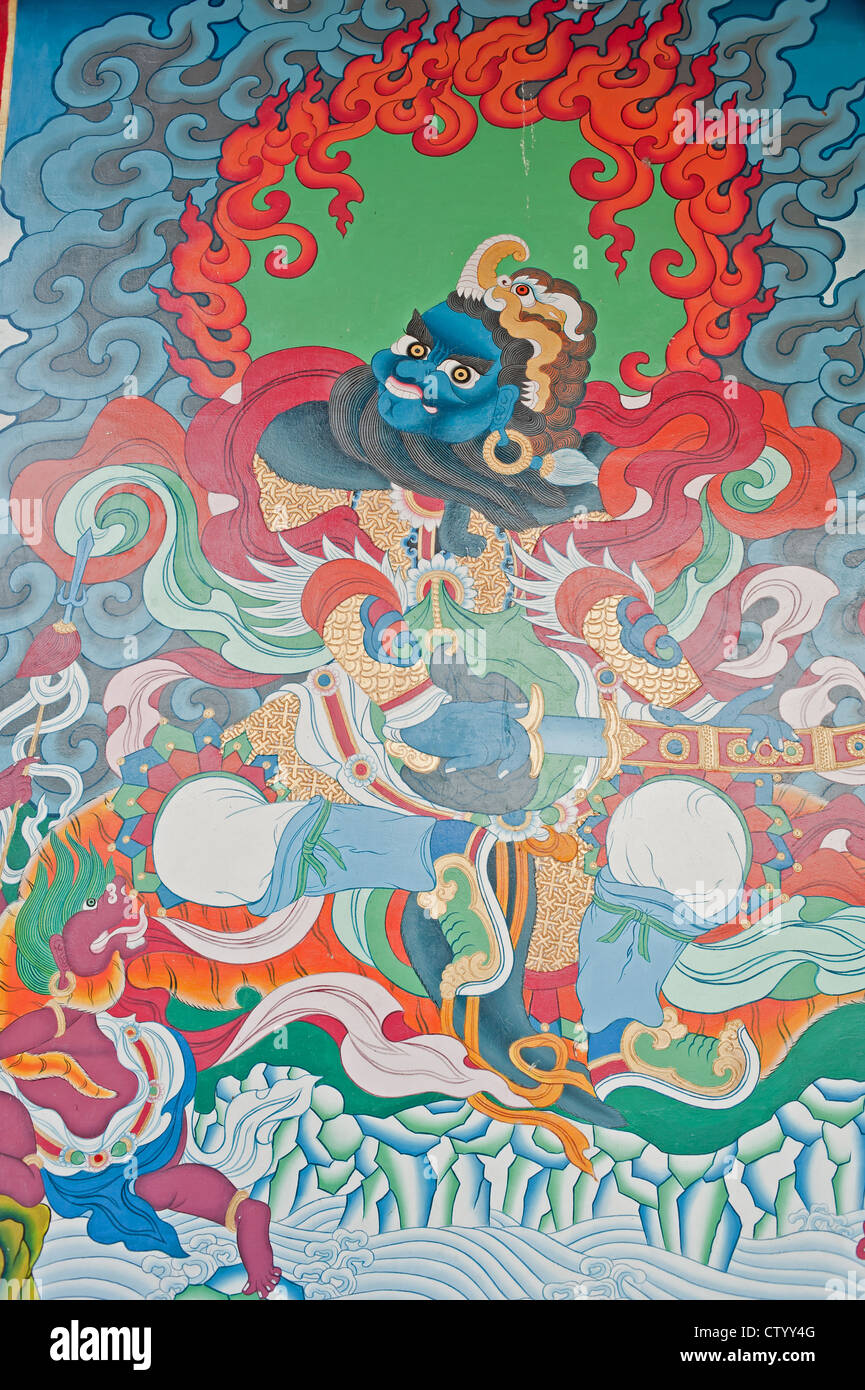 Nepal, the temple wall murals Stock Photo - Alamy