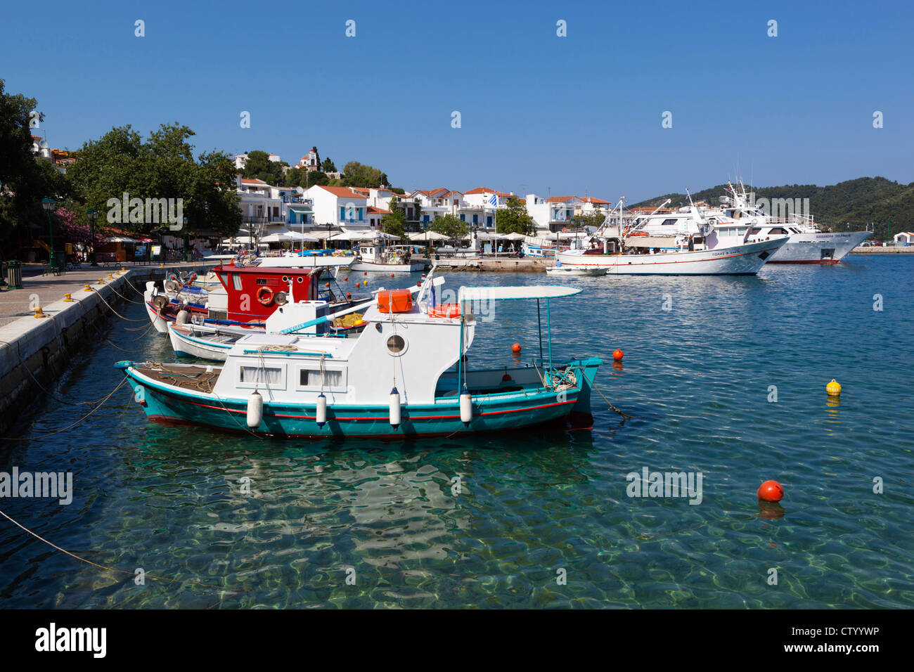 Skiathos Town harbour Stock Photo - Alamy