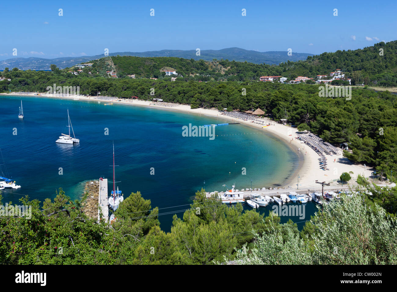 Koukounaries beach viewed from Skiathos Palace Hotel Stock Photo - Alamy