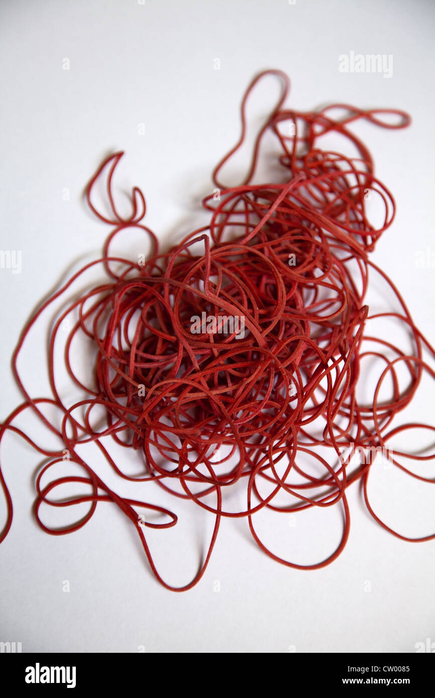 Red Elastic Bands Stock Photo - Alamy