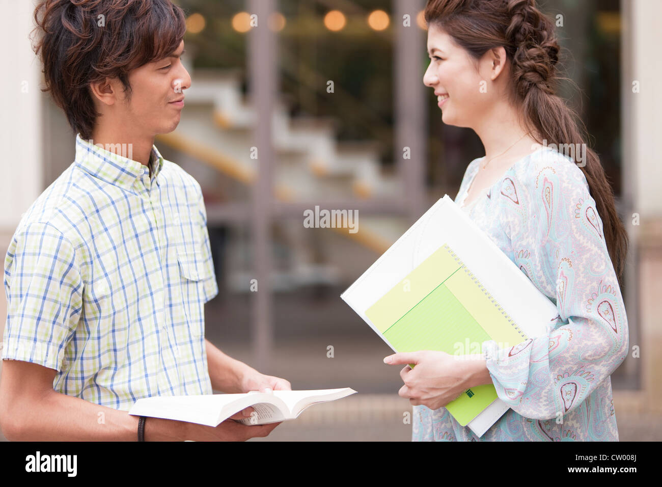 Two university students smiling Stock Photo - Alamy